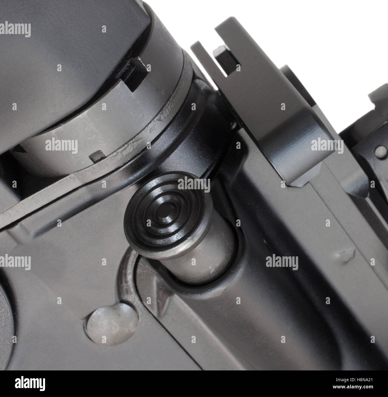 Forward assist button on the side of a semi automatic rifle Stock Photo ...