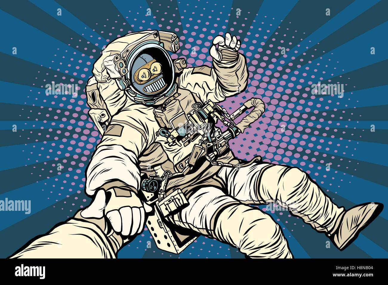 Follow me robot astronaut gesture okay Stock Vector Image & Art - Alamy