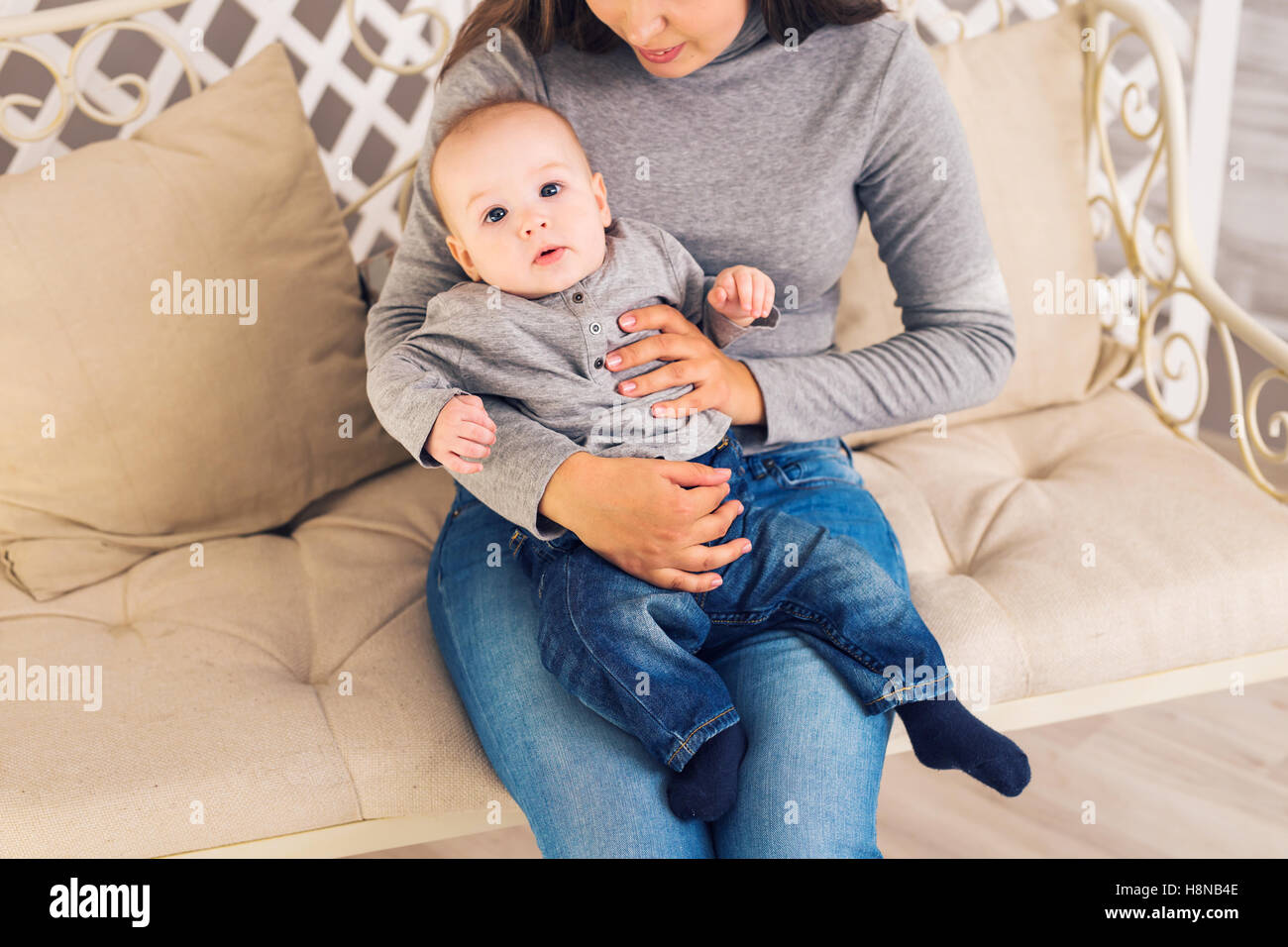 Happy young mother and her sweet baby Stock Photo - Alamy