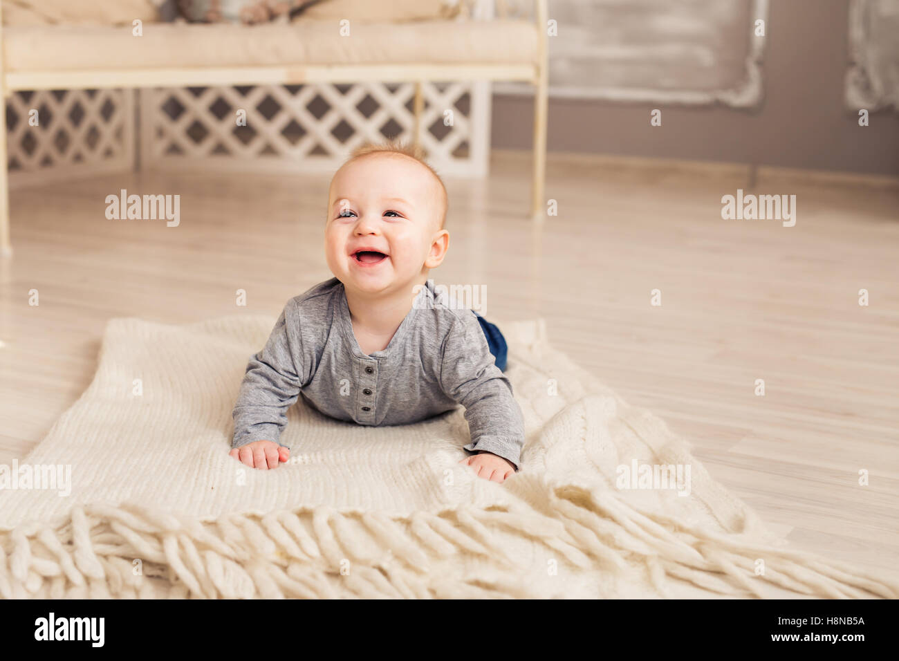 Beautiful expressive adorable happy cute laughing smiling baby infant ...