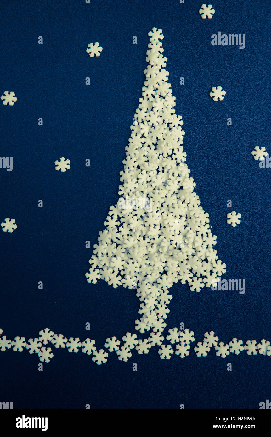 white tree over blue background Stock Photo - Alamy