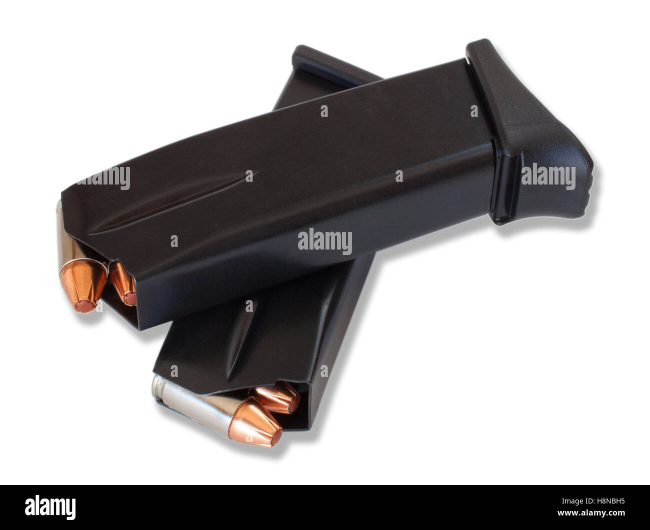 Two handgun magazines loaded with jacketed self defense ammo Stock ...