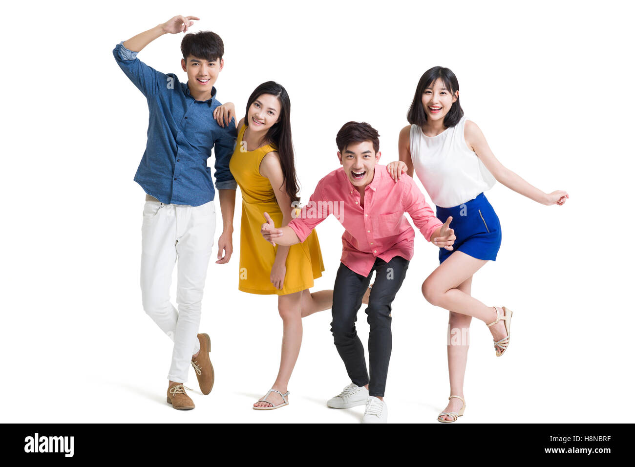 Happy young Chinese friends Stock Photo - Alamy
