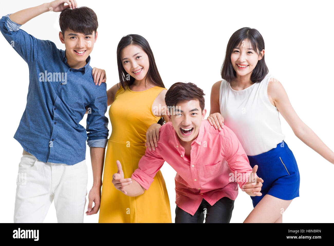 Happy young Chinese friends Stock Photo - Alamy