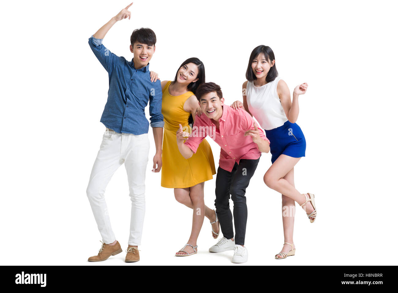 Happy young Chinese friends Stock Photo - Alamy