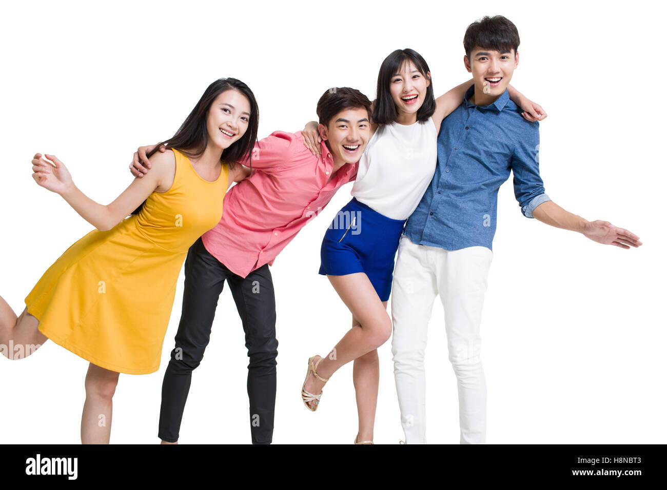 Happy young Chinese friends Stock Photo - Alamy