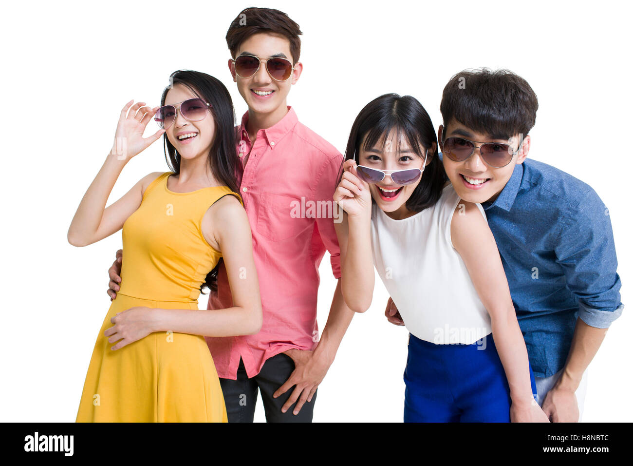 Happy young Chinese friends Stock Photo - Alamy