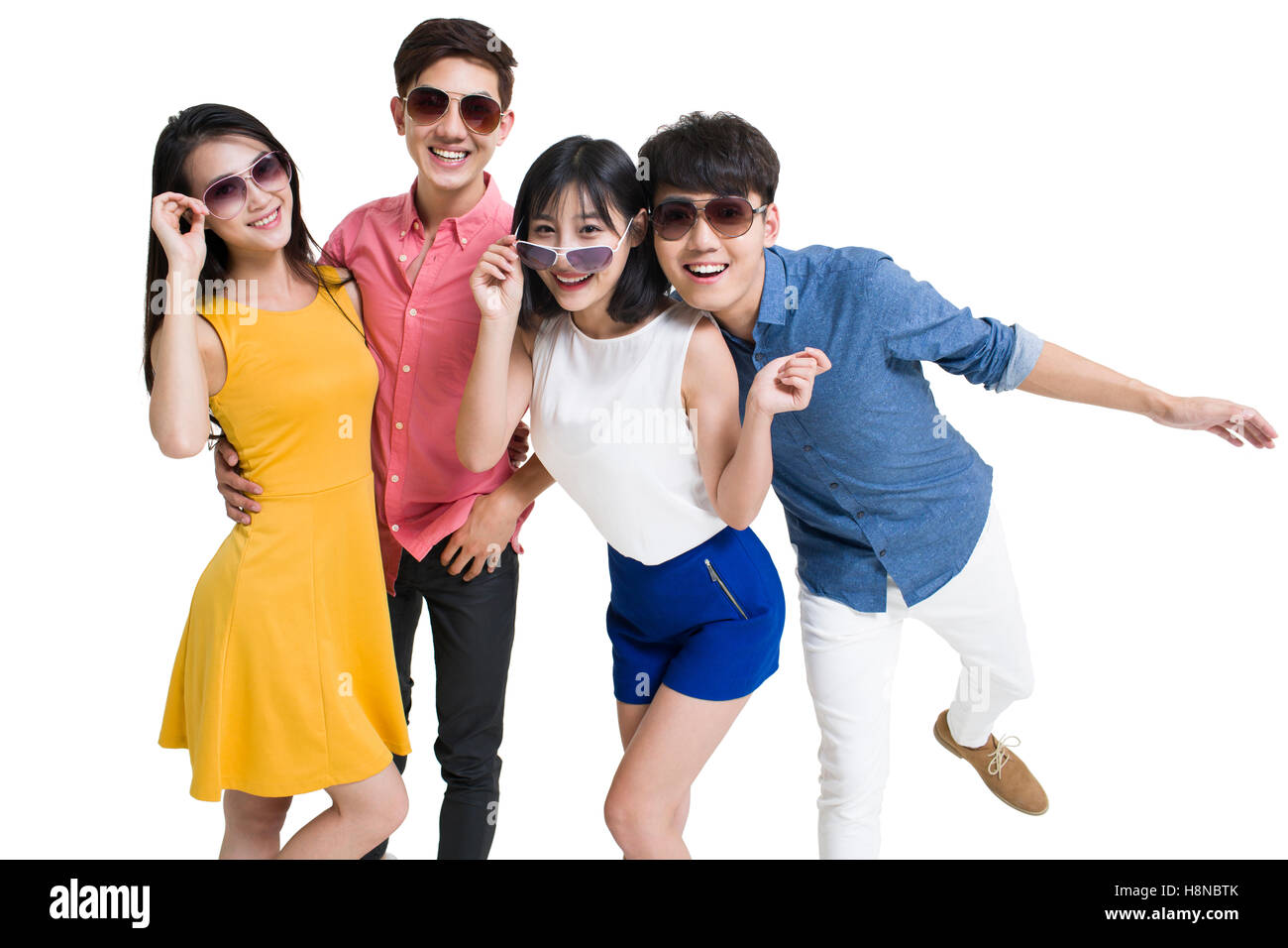 Happy young Chinese friends Stock Photo - Alamy