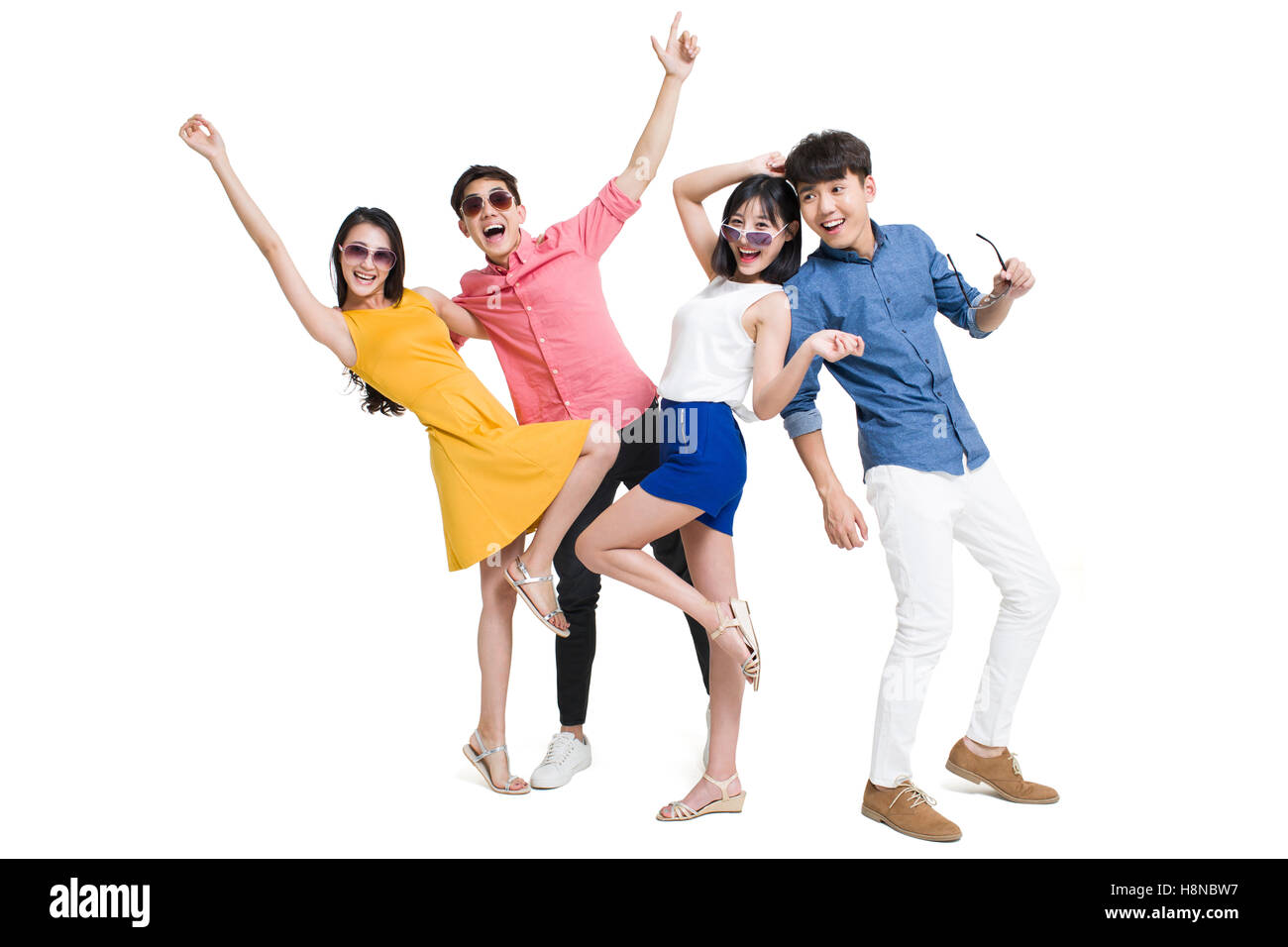 Happy young Chinese friends Stock Photo - Alamy