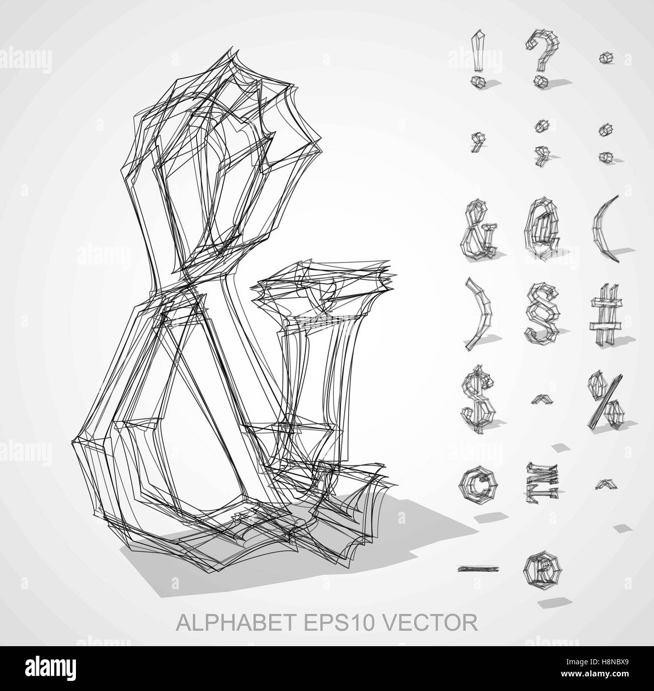 Abstract illustration of a sketched Symbols with transparent shadow ...