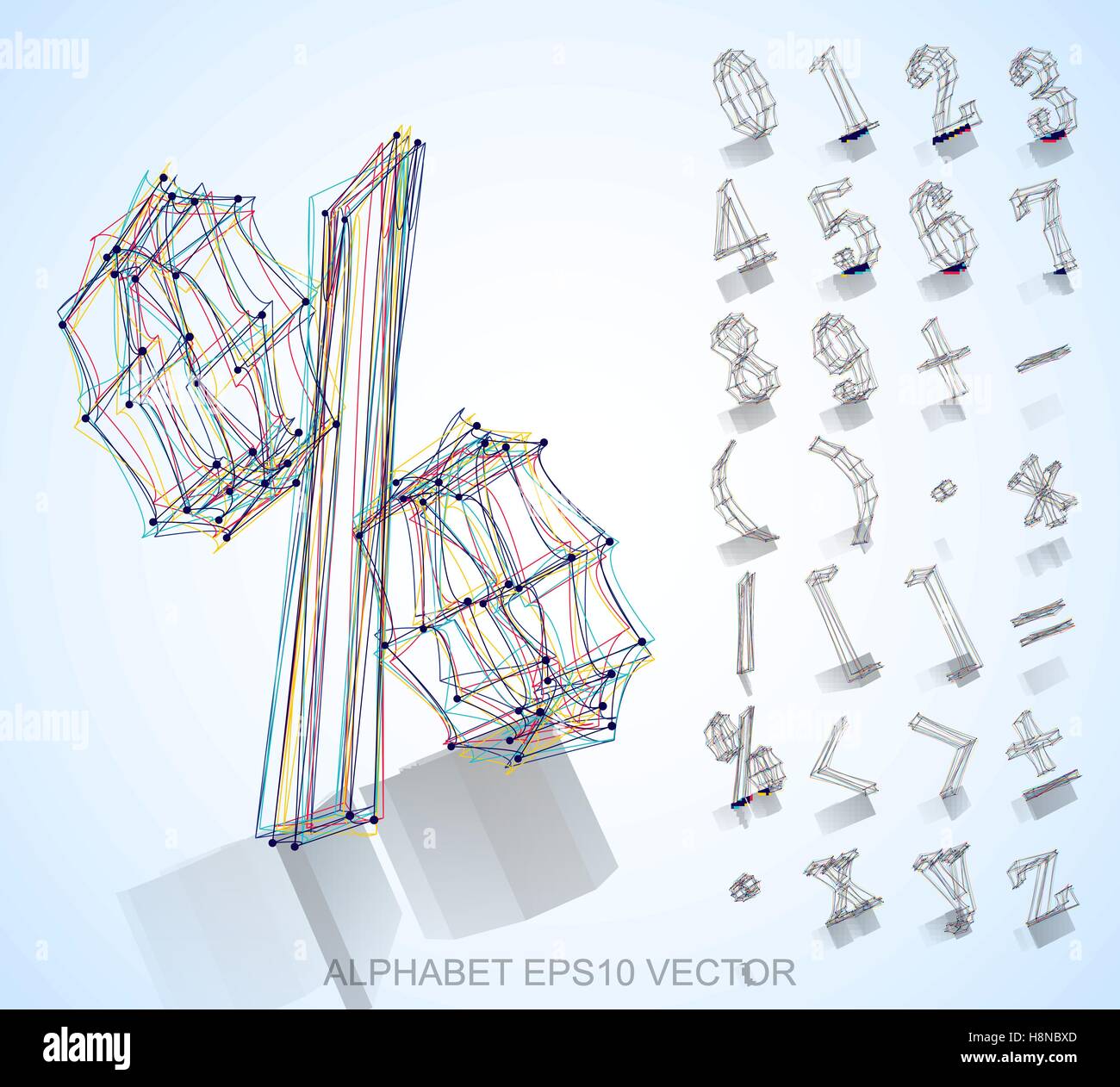Abstract illustration of a sketched Numbers And Mathematical Symbols ...