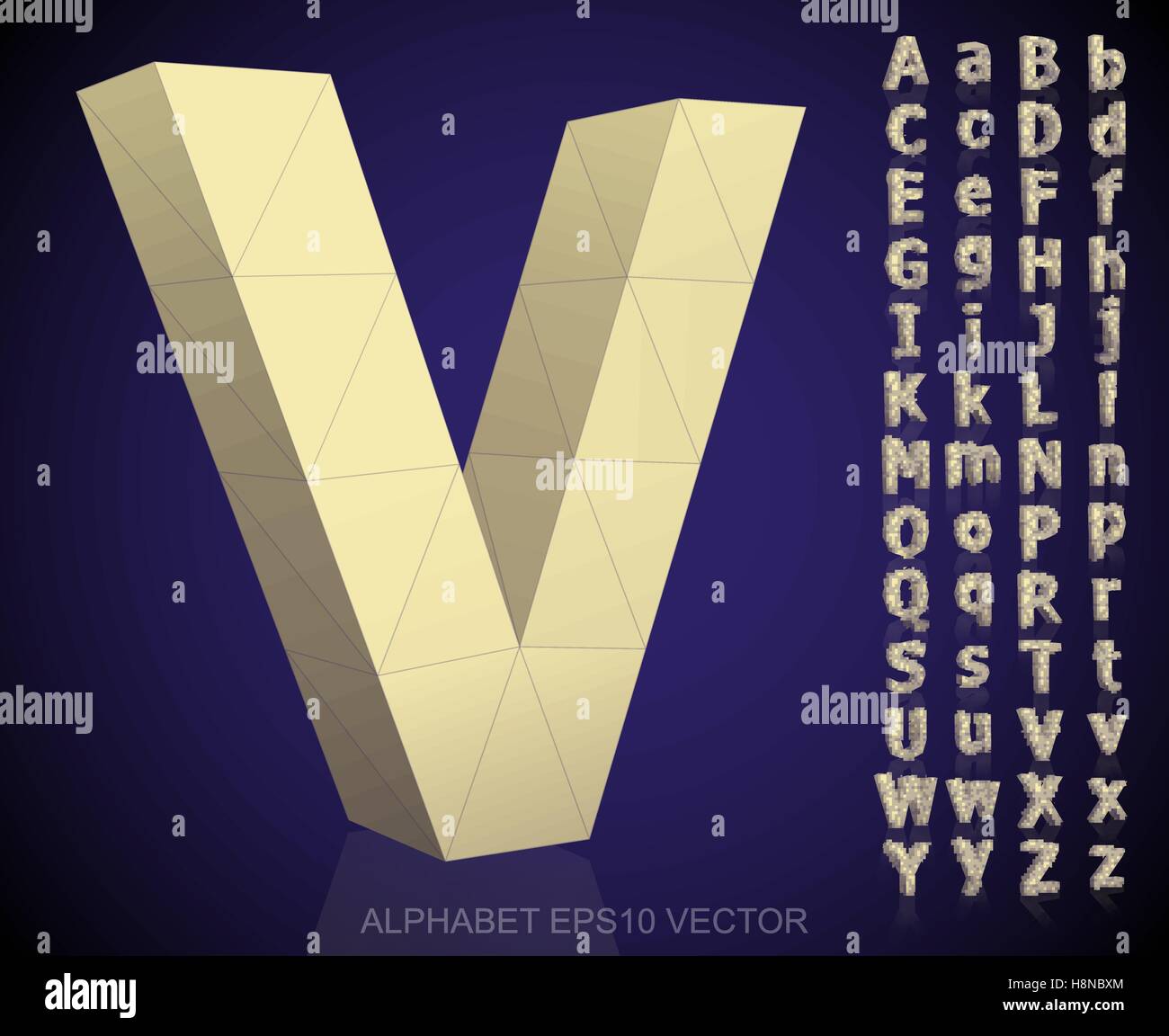 Polygonal font abc alphabet hi-res stock photography and images - Alamy