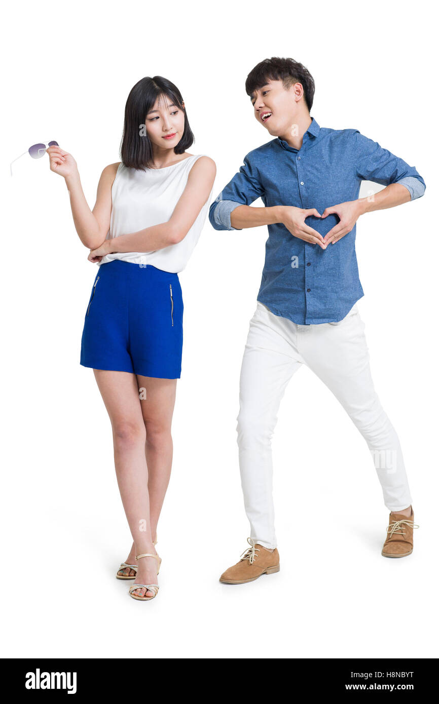 Young Chinese man express himself to a young woman Stock Photo - Alamy