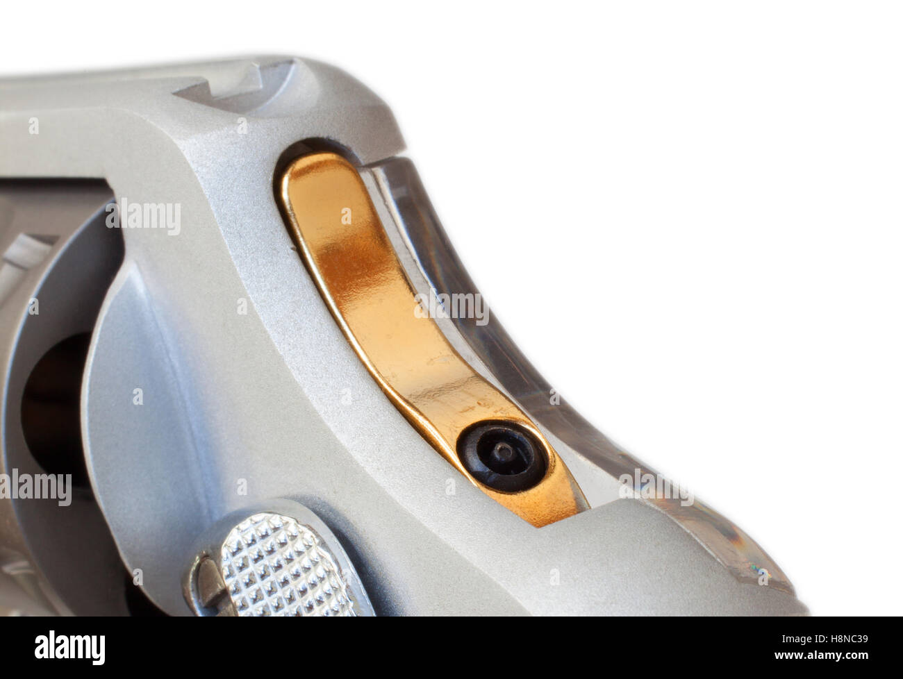Hammer on a small revolver that is set down into its frame Stock Photo ...