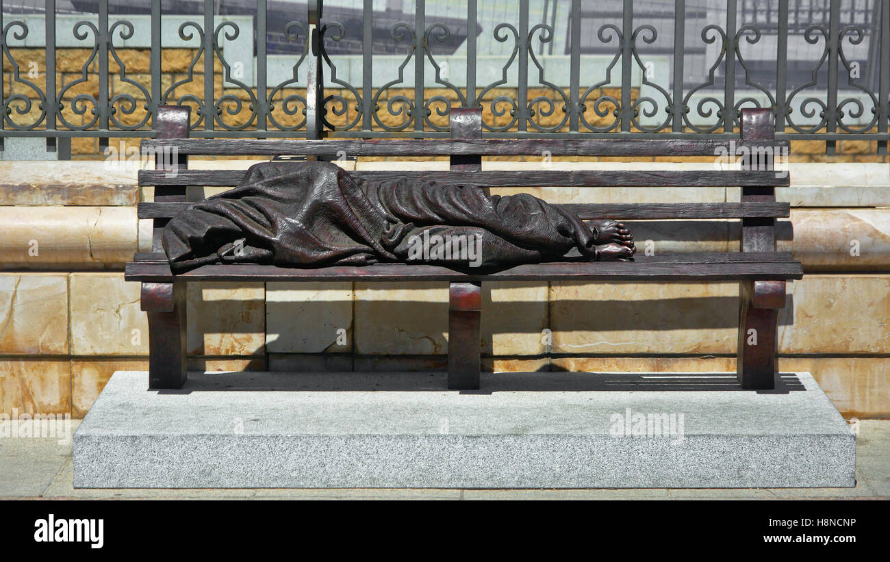 Bronze 'Homeless Jesus' statue by Canadian sculptor Timothy Schmalz in ...