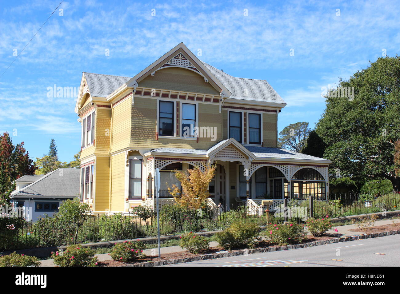 Queen Anne-style 1892 house built in Petaluma, California Stock Photo ...