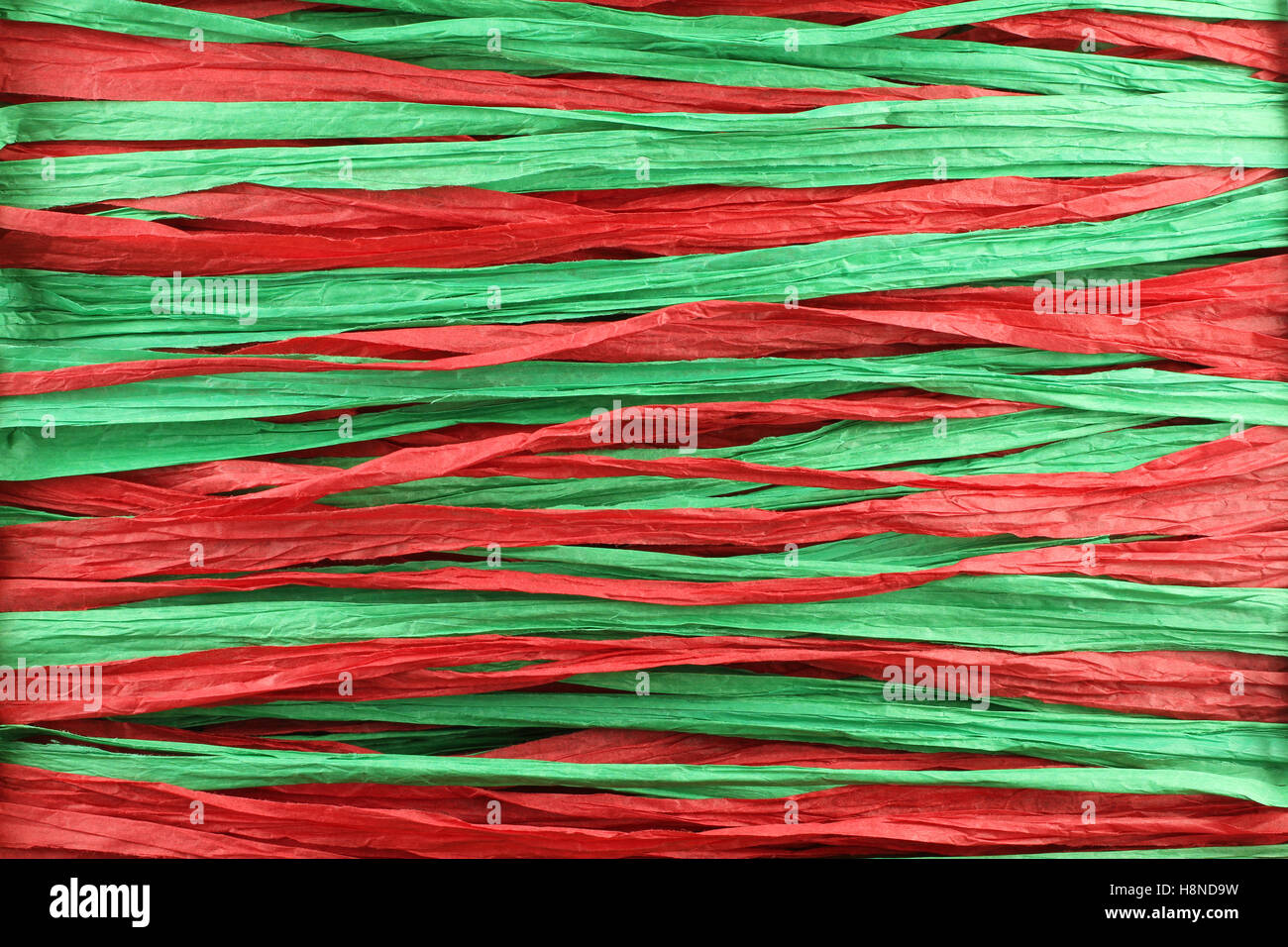 Red and green raffia store