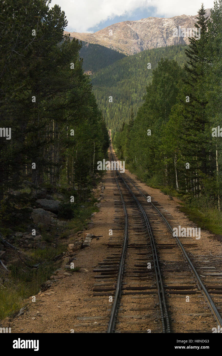 train tracks up mountain Stock Photo - Alamy