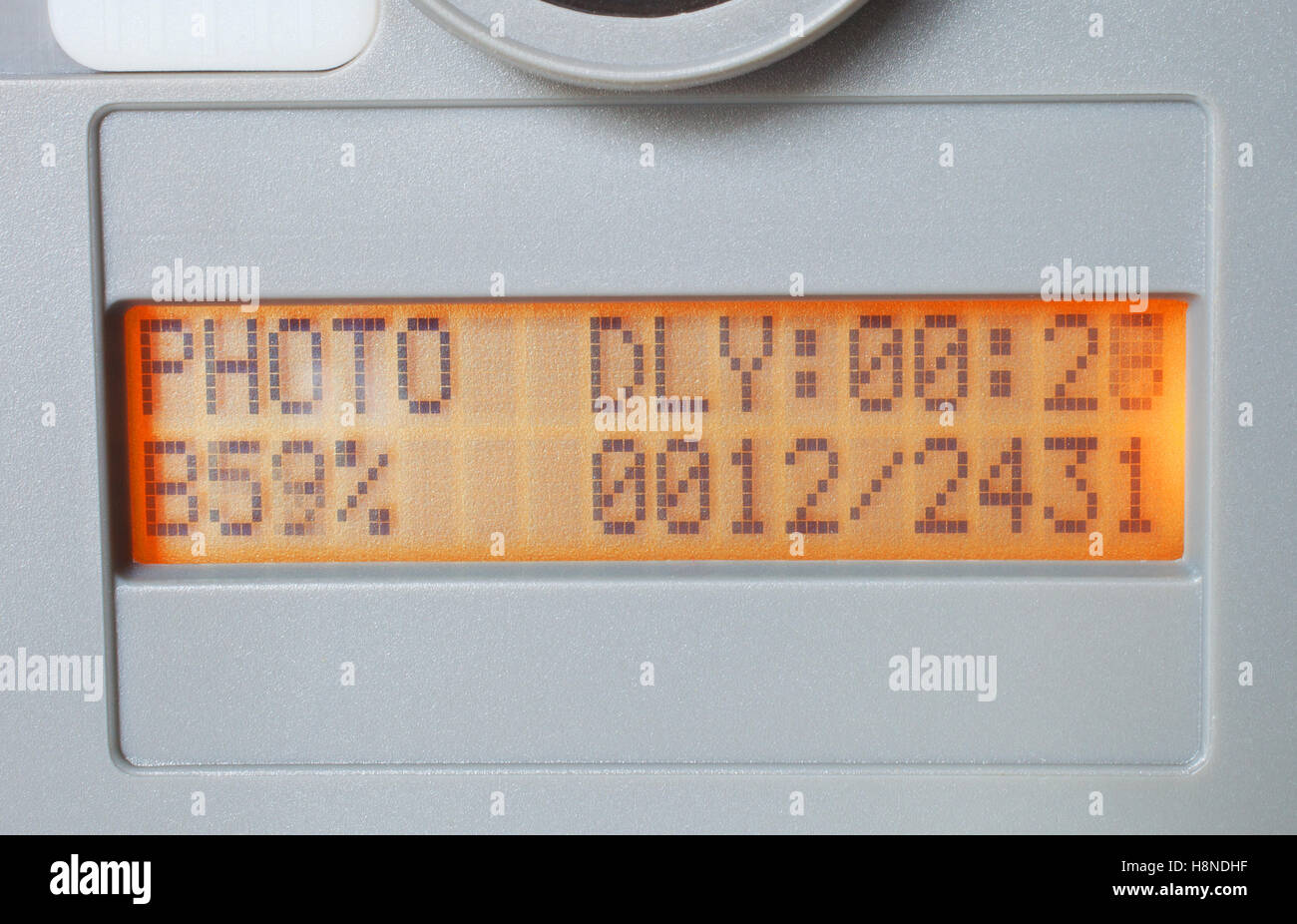 Display on a security camera that shows battery power and number of ...