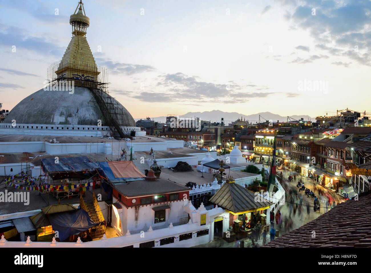 NEPAL Kathmandu, Boudhanath Stupa is the largest stupa in Nepal and the ...