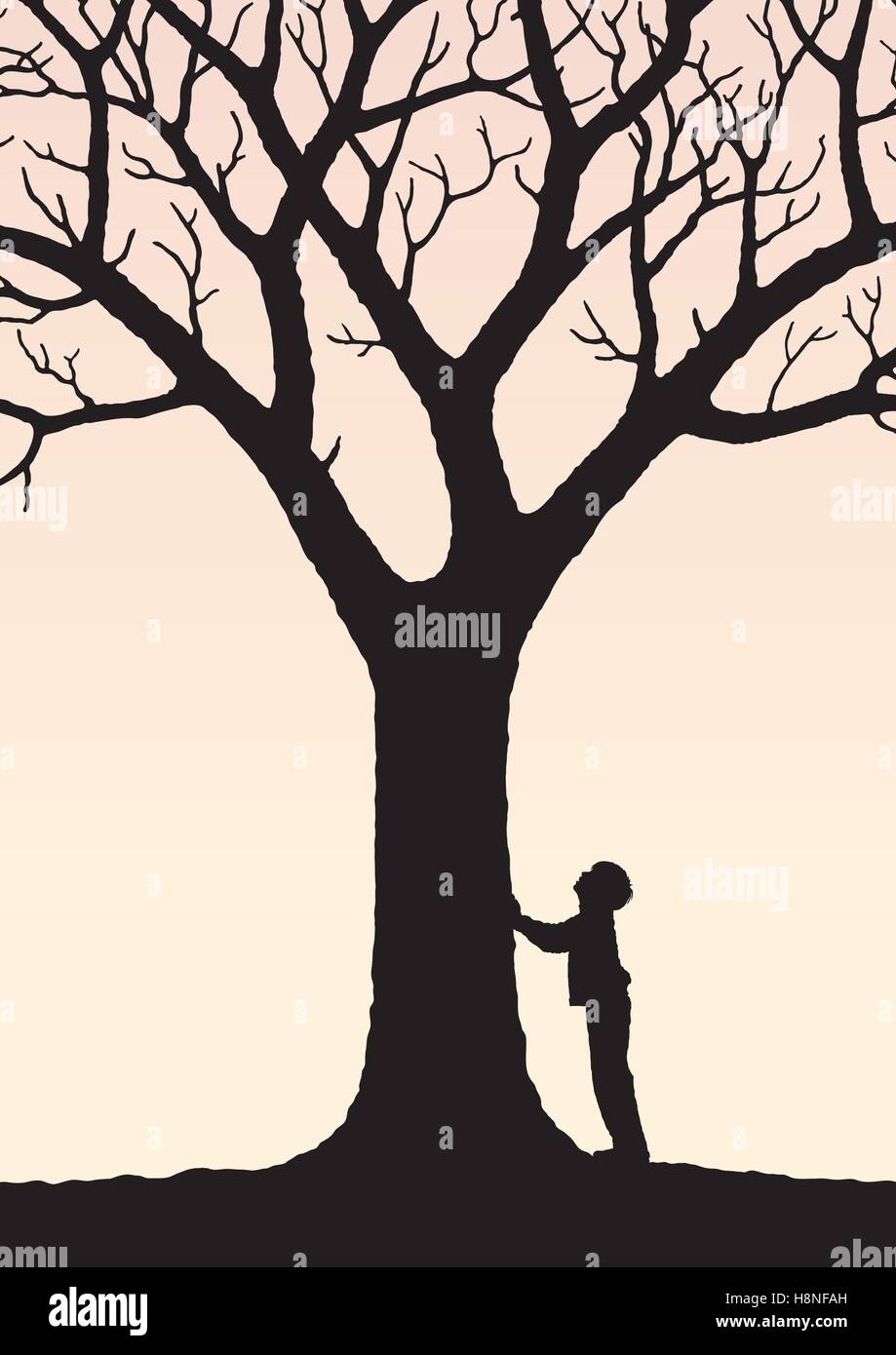 child and tree Stock Vector Image & Art - Alamy