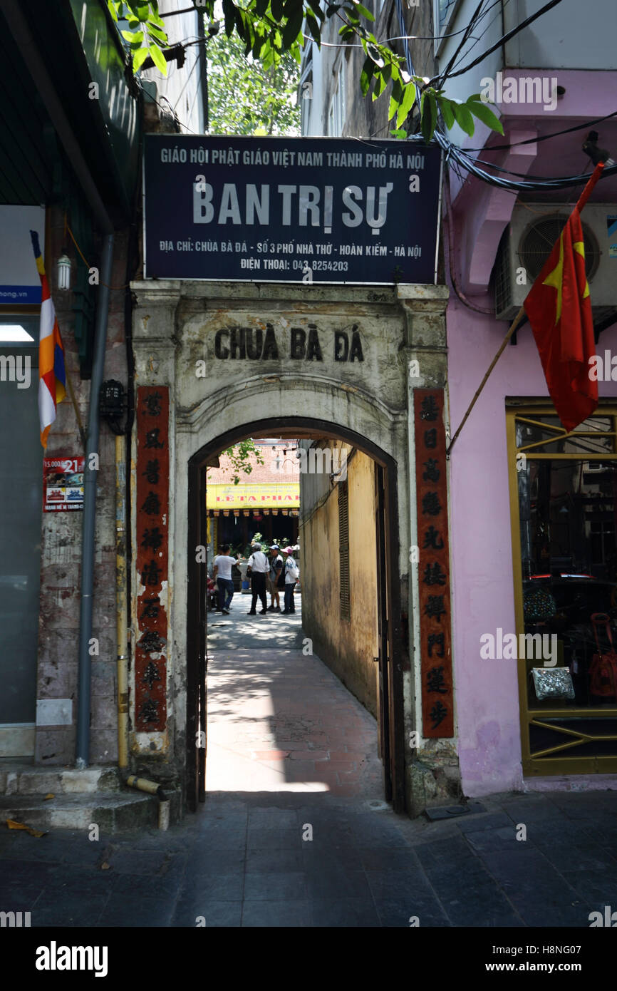 The gate to Chua Ba Da, the temple is one of the most important ...