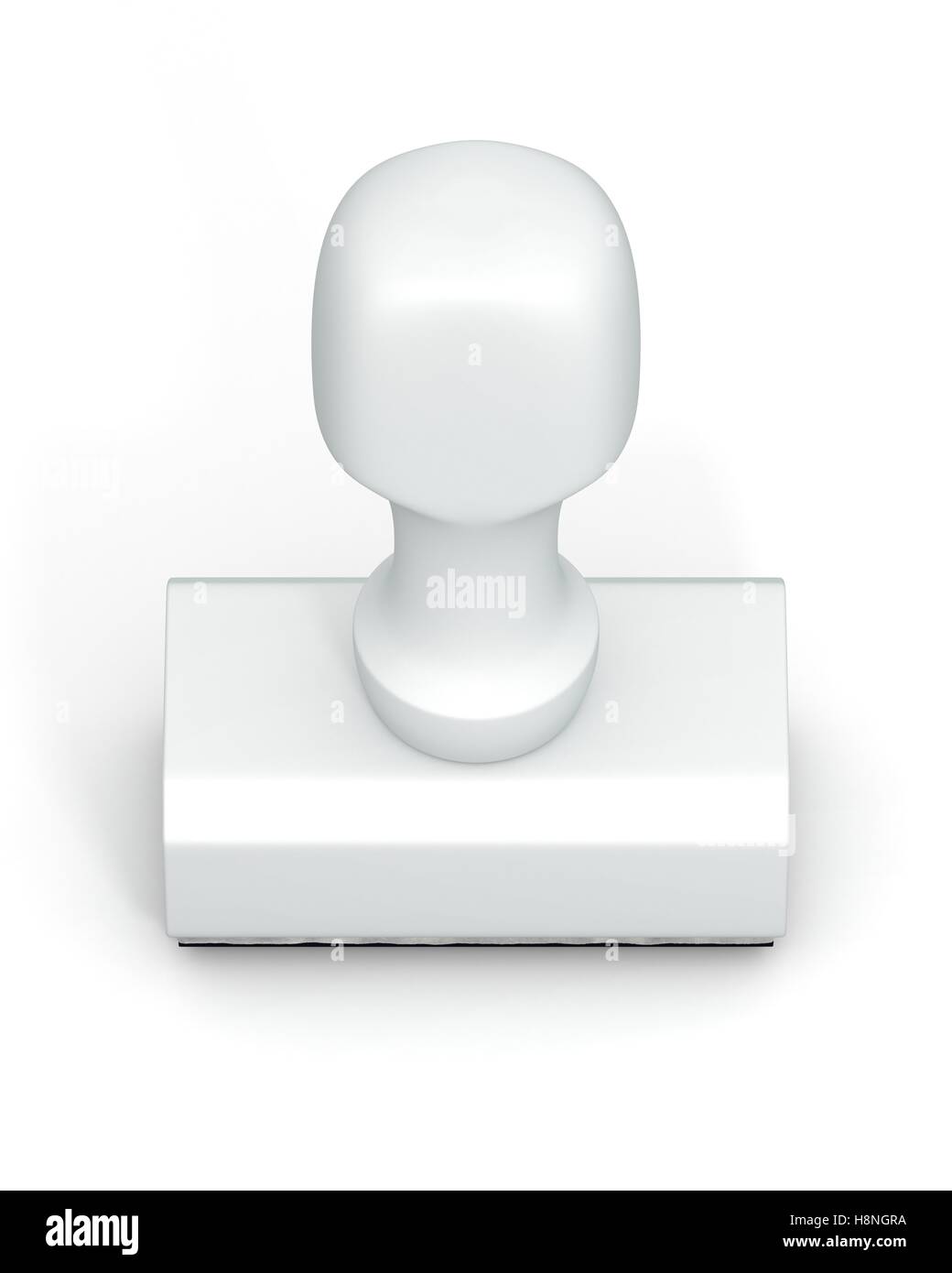 Isolated new white plastic rubber stamps on white background. Office ...