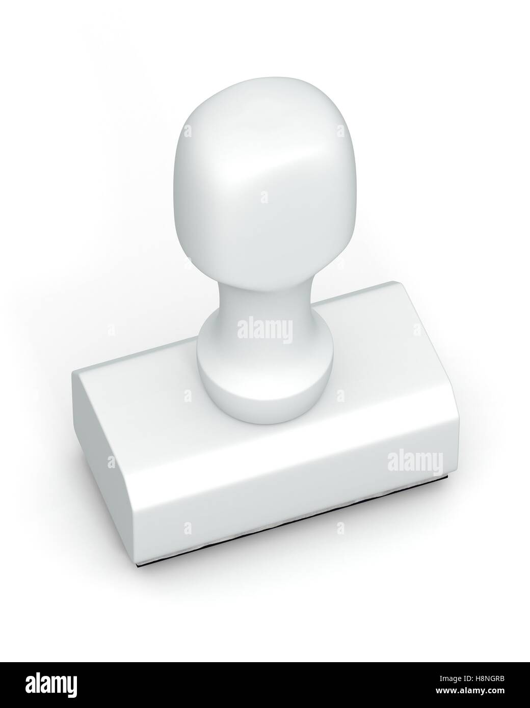 Isolated new white plastic rubber stamps on white background. Office ...