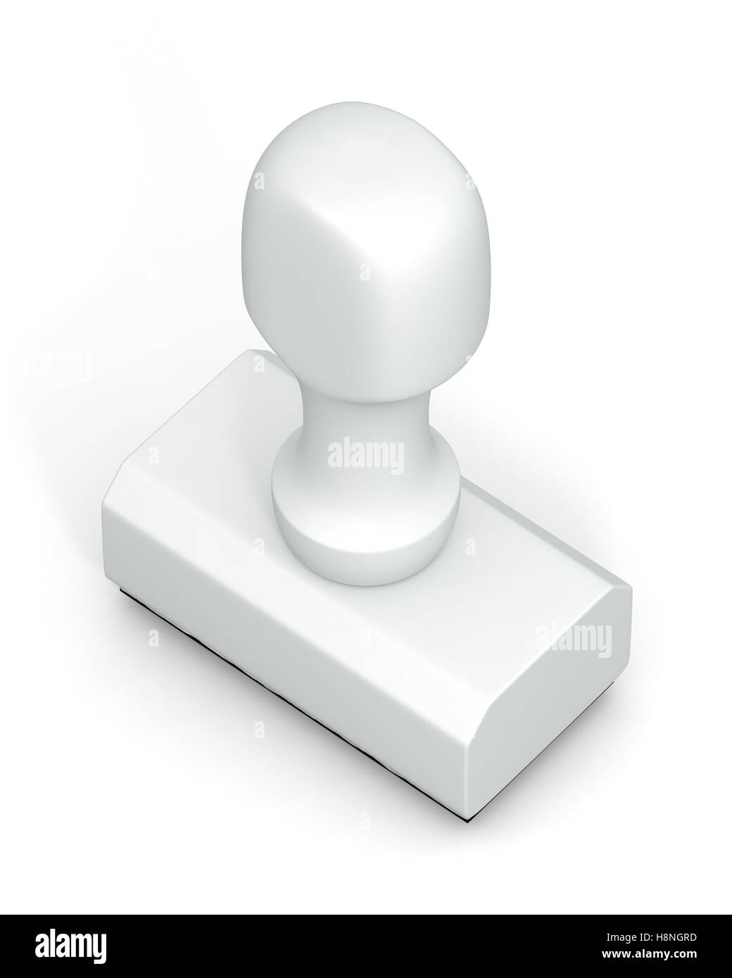 Isolated new white plastic rubber stamps on white background. Office ...