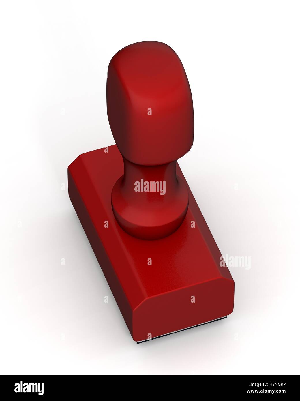 Isolated new red plastic rubber stamps on white background. Office ...