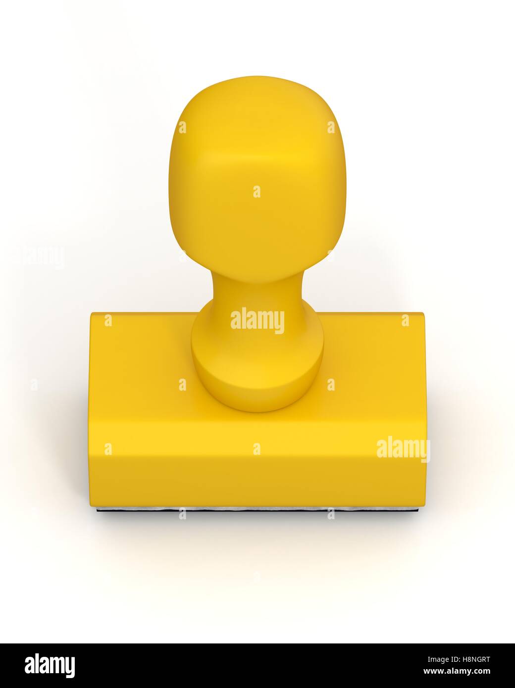 Isolated new yellow plastic rubber stamps on white background. Office ...