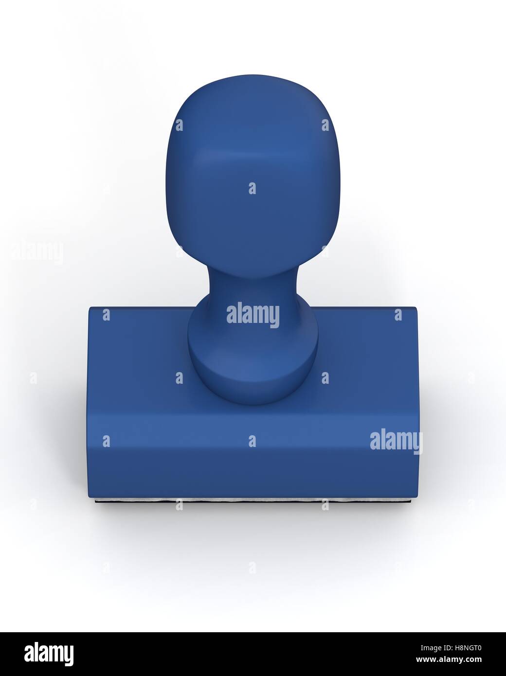 Isolated new blue plastic rubber stamps on white background. Office ...