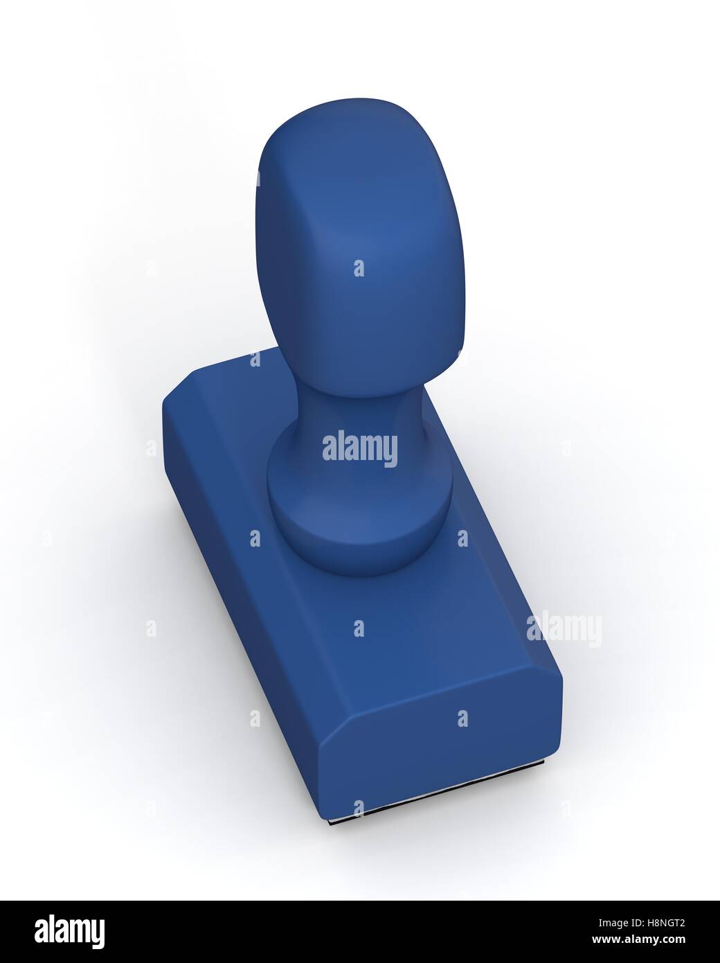 Isolated new blue plastic rubber stamps on white background. Office ...