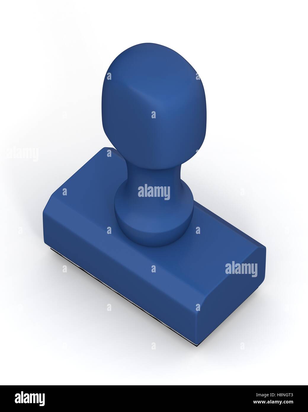Isolated new blue plastic rubber stamps on white background. Office ...