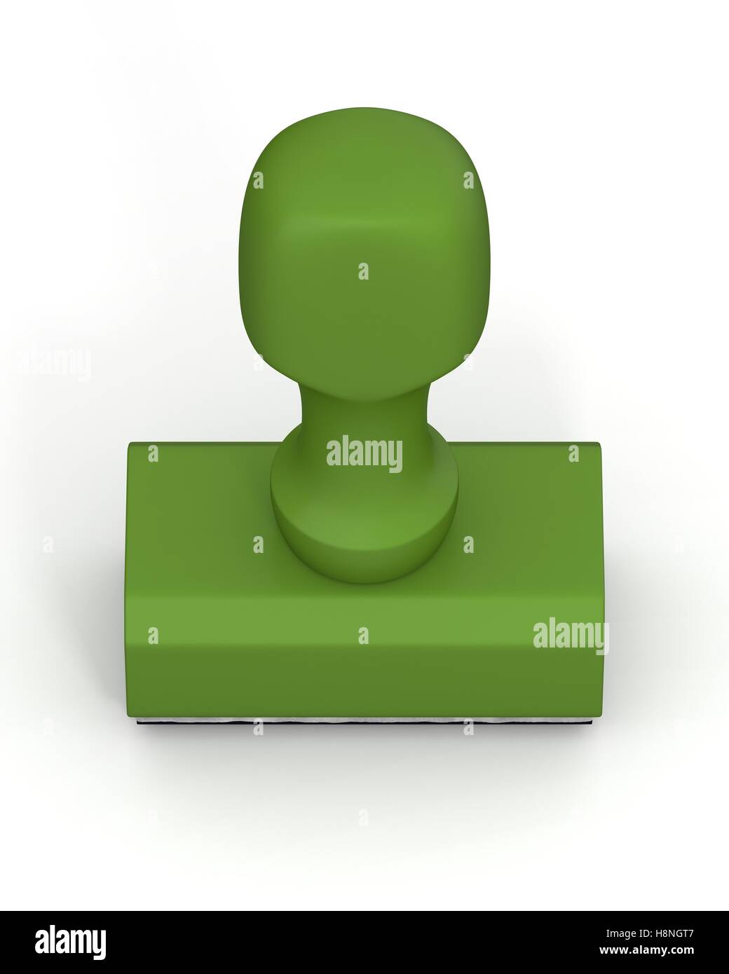 Isolated new green plastic rubber stamps on white background. Office ...