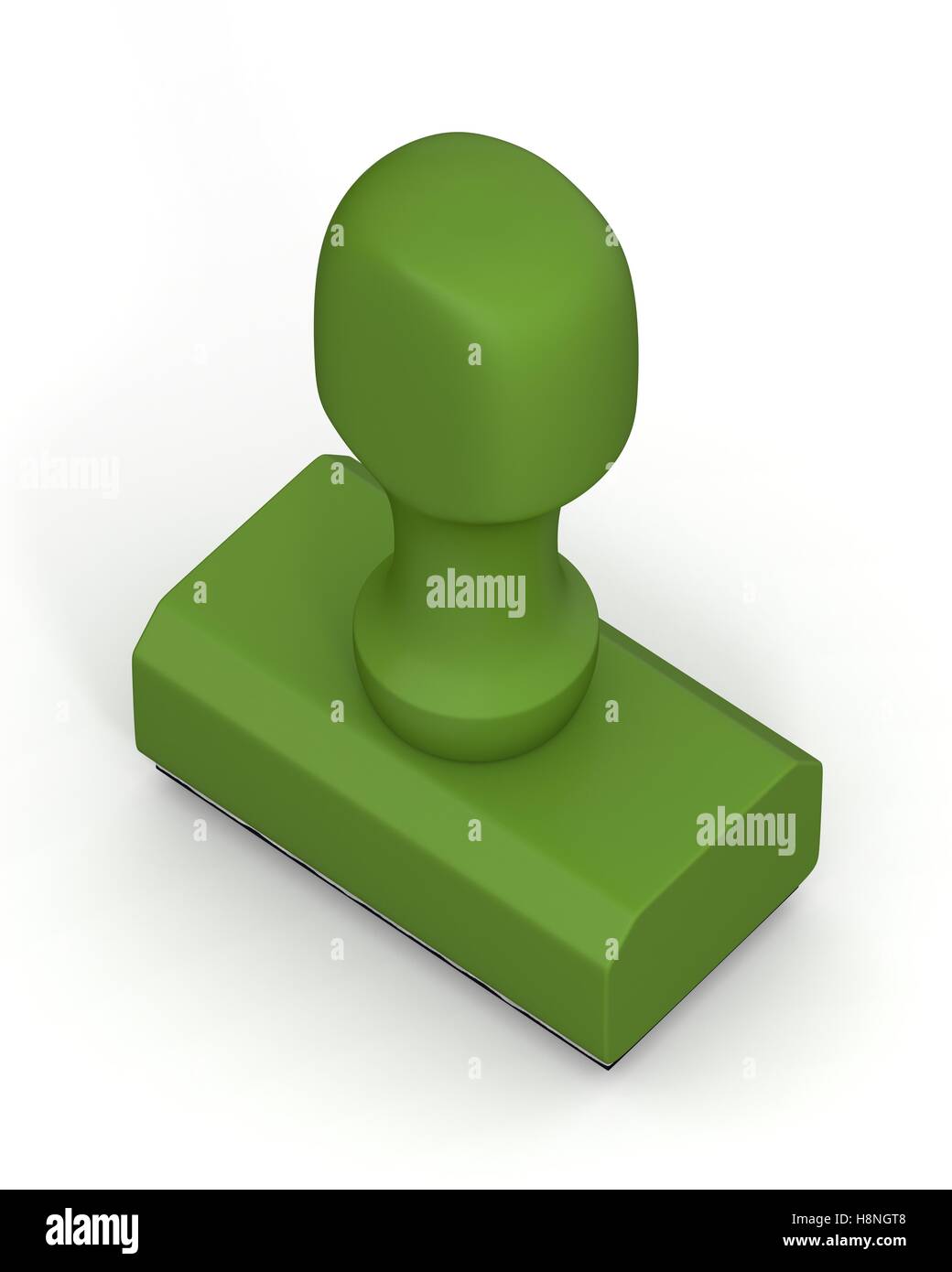 Isolated new green plastic rubber stamps on white background. Office ...