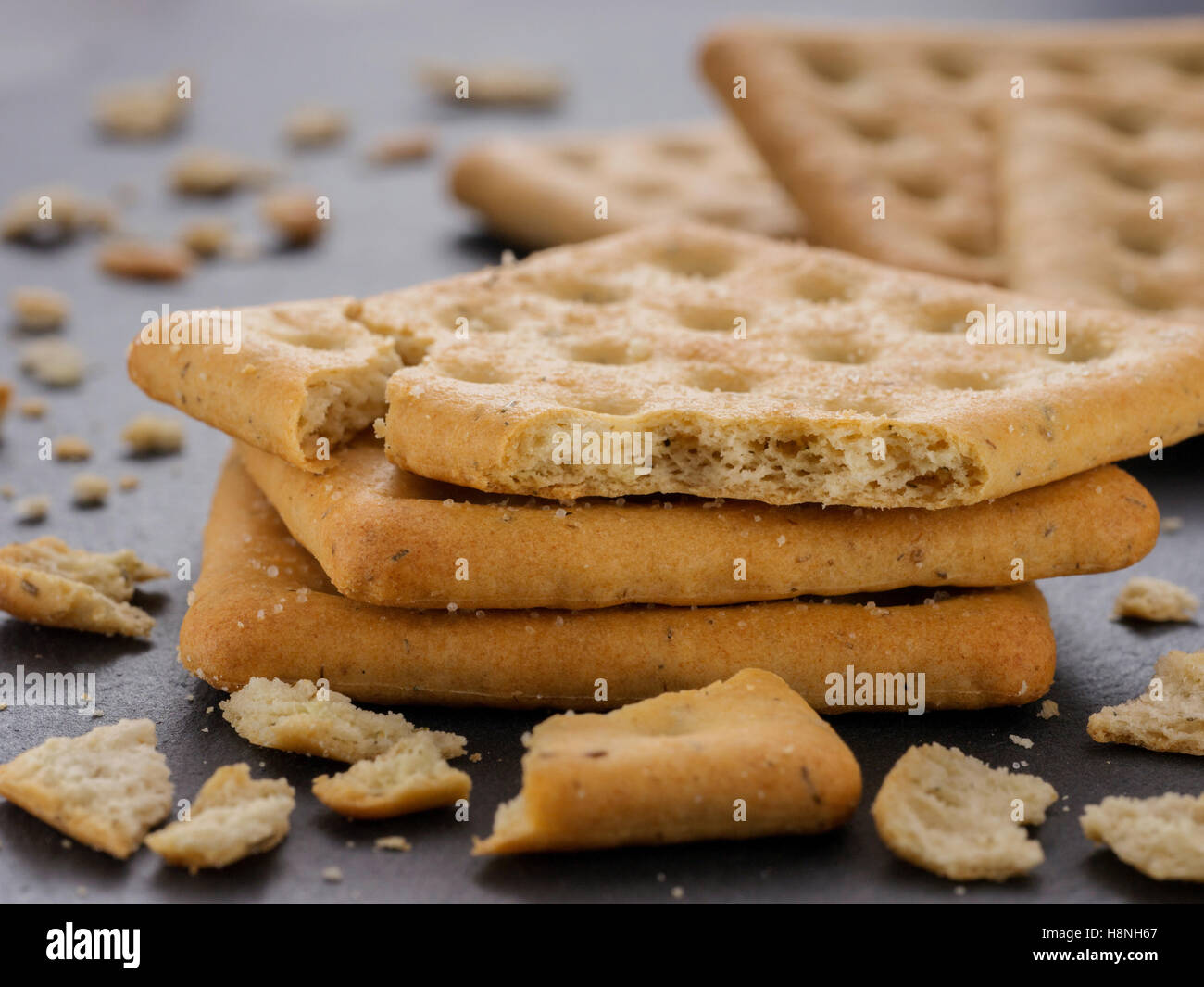 stack of square salt crackers Stock Photo - Alamy