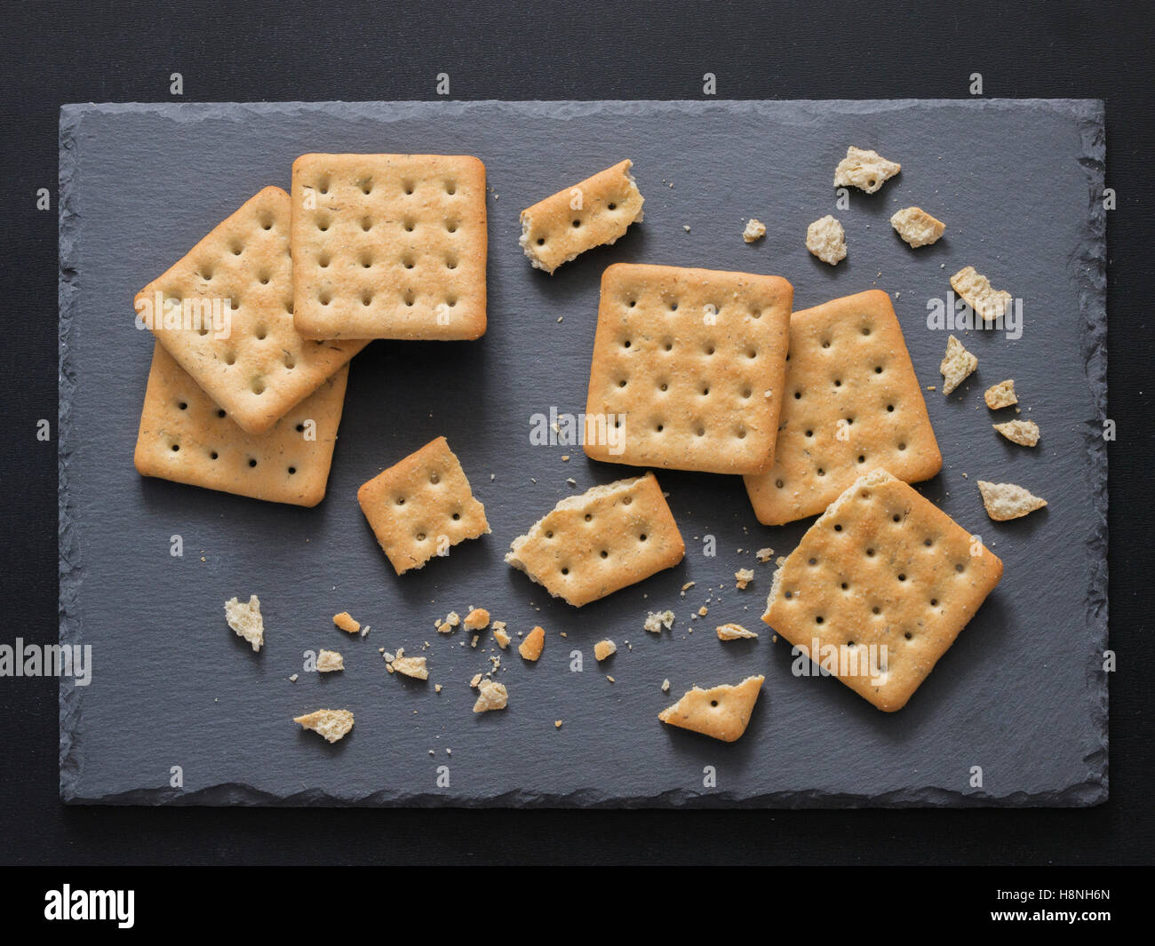 Square salt crackers Stock Photo - Alamy