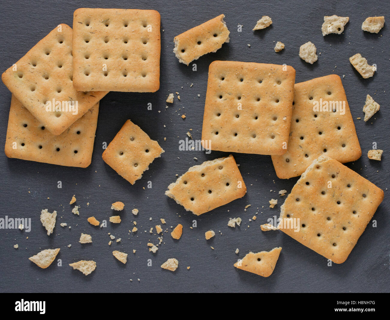 Square salt crackers Stock Photo - Alamy