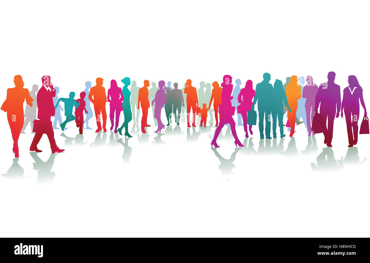 Colorful Group Of People Stock Photo - Alamy