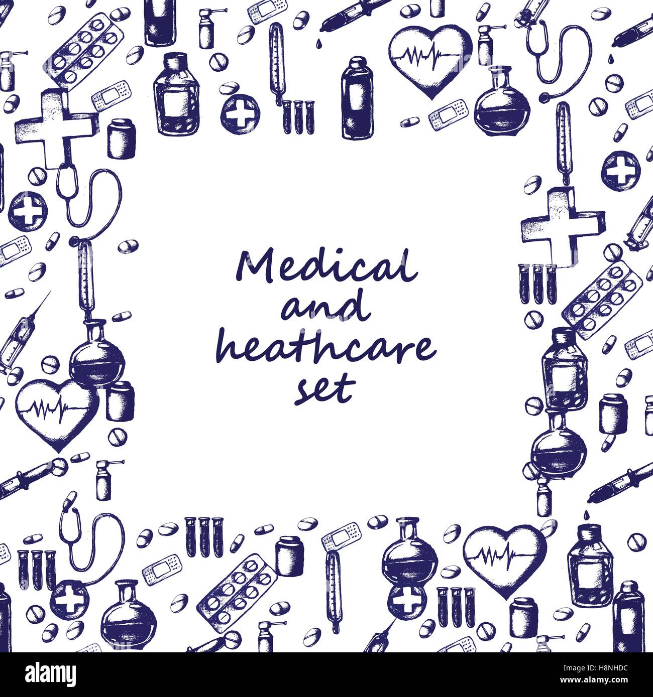 Vector medicine doodle frame Stock Vector Image & Art - Alamy