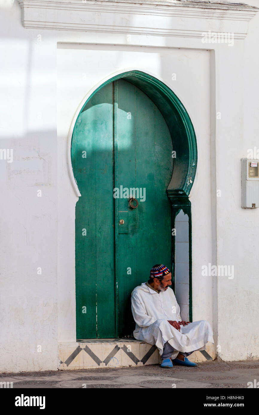 A Typical Arched Door In The Medina, Asilah, Morocco Stock Photo - Alamy