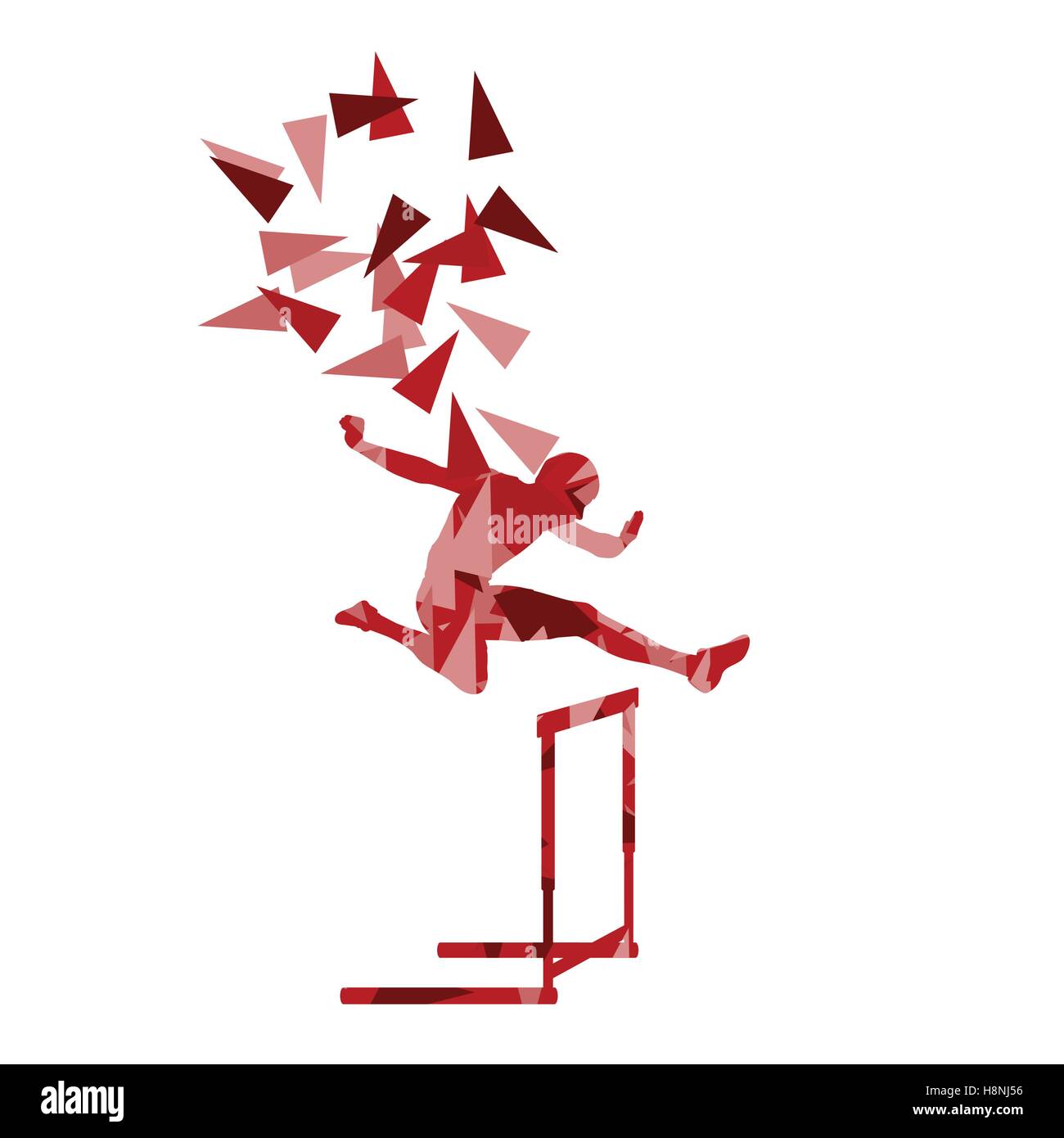 Man hurdles race male athlete competing vector abstract background ...