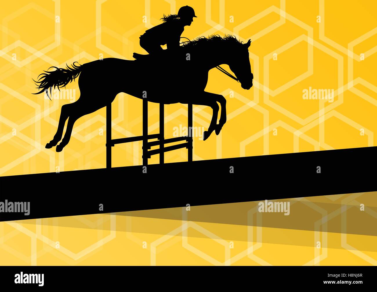 Horse with rider equestrian sport vector background concept Stock ...