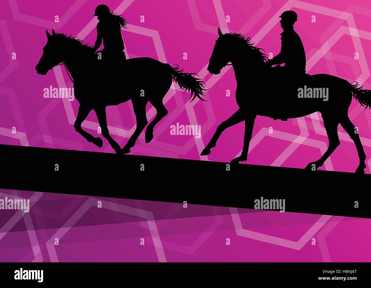 Horse with rider equestrian sport vector background concept Stock ...