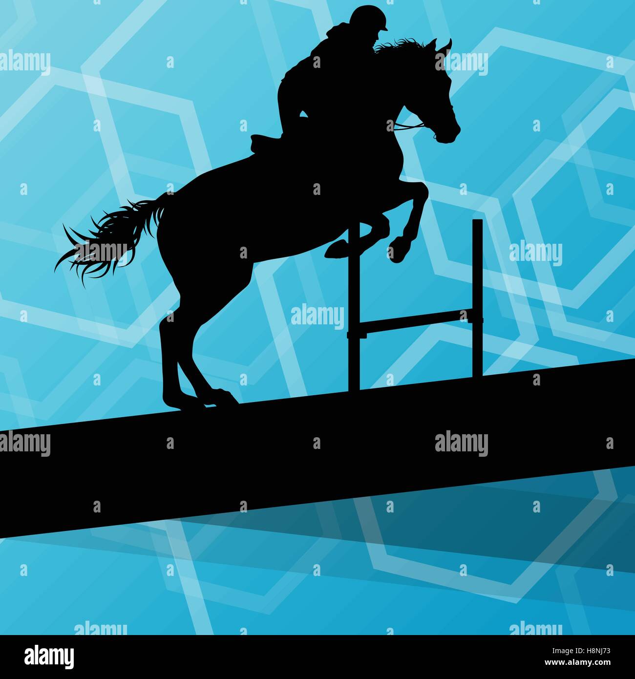 Horse with rider equestrian sport vector background concept Stock ...