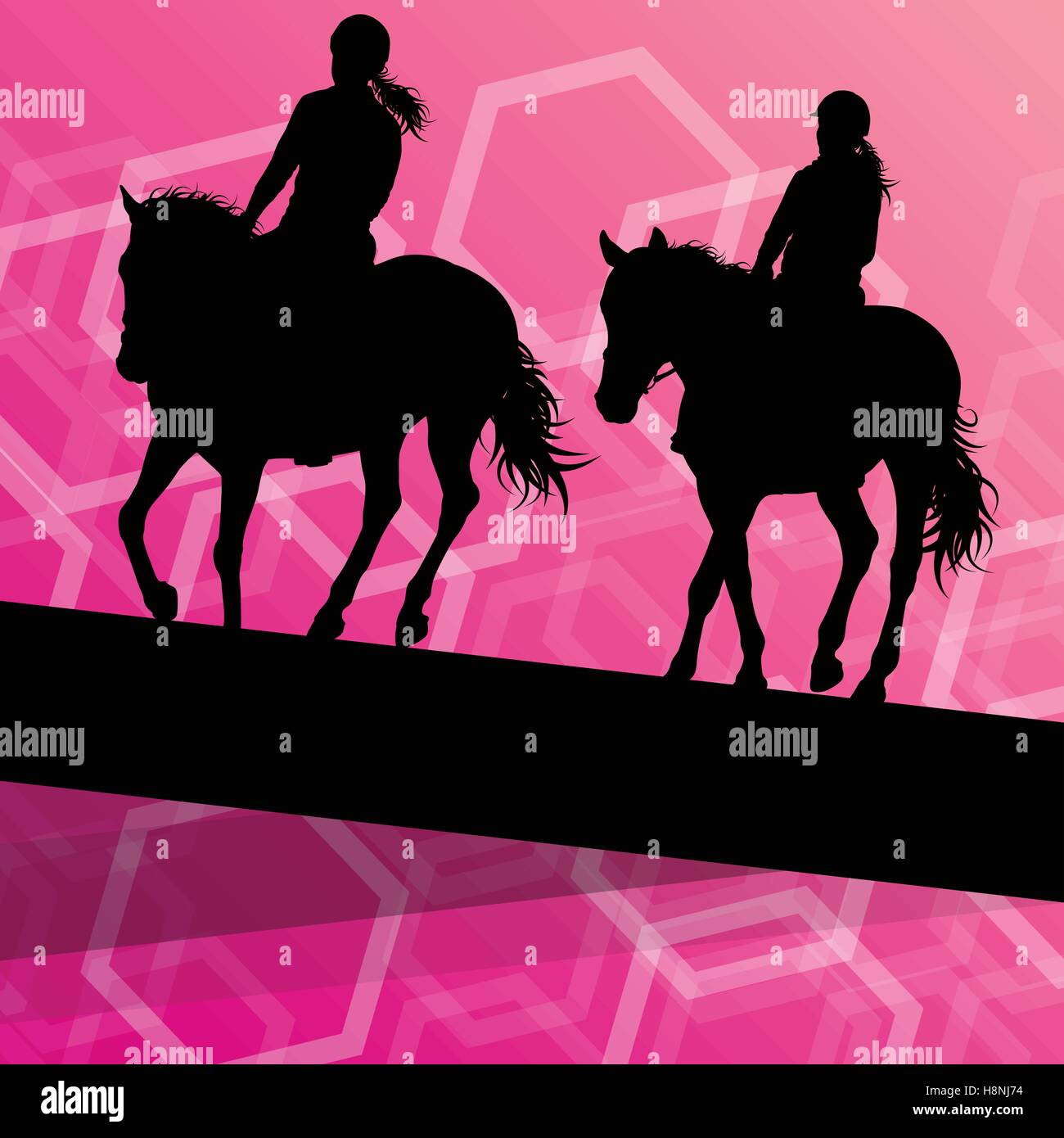 Horse with rider equestrian sport vector background concept Stock ...