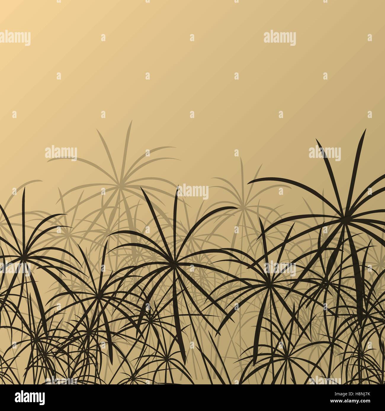 Paper reed detailed silhouettes in nature background vector Stock ...