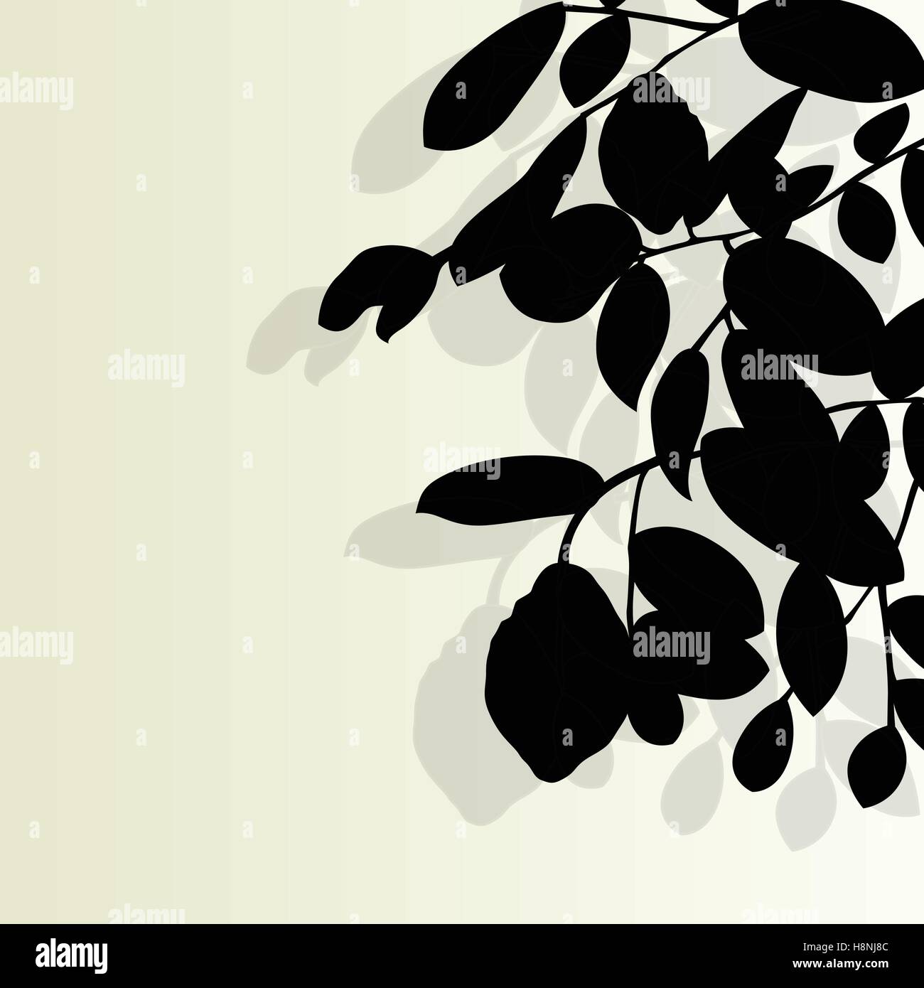 Tree branch leaf vector background illustration with vintage colors ...
