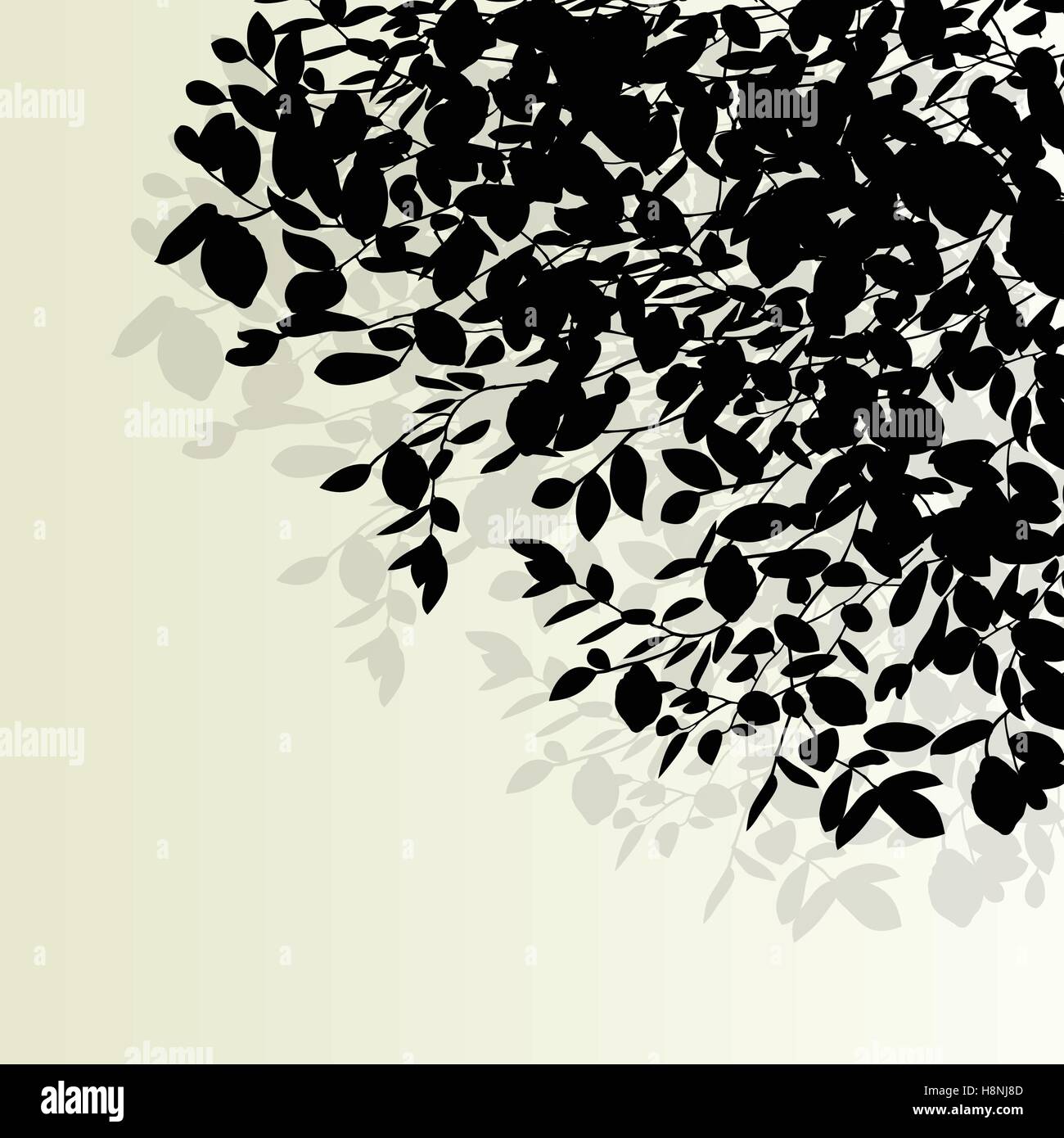 Tree branch leaf vector background illustration with vintage colors ...